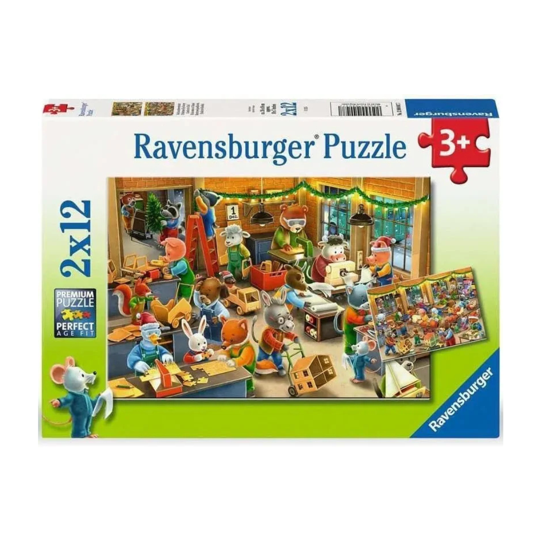 Ravensburger Christmas Toy Factory Puzzle 2 x 12pc – K and K Creative Toys