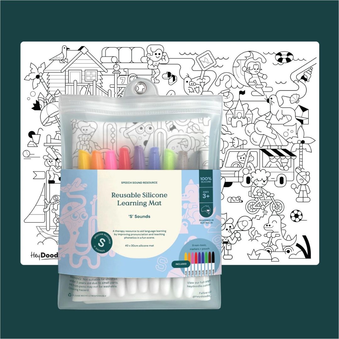Hey Doodle - ‘S’ Sounds Speech Therapy Reusable Colouring Mat – K and K ...