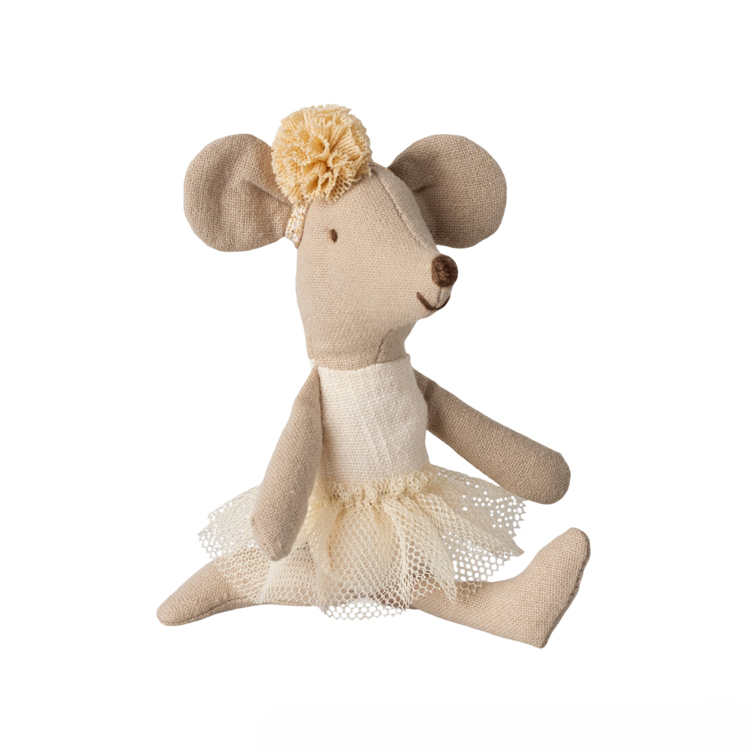 Maileg Ballerina Mouse Little Sister Off White – K and K Creative Toys